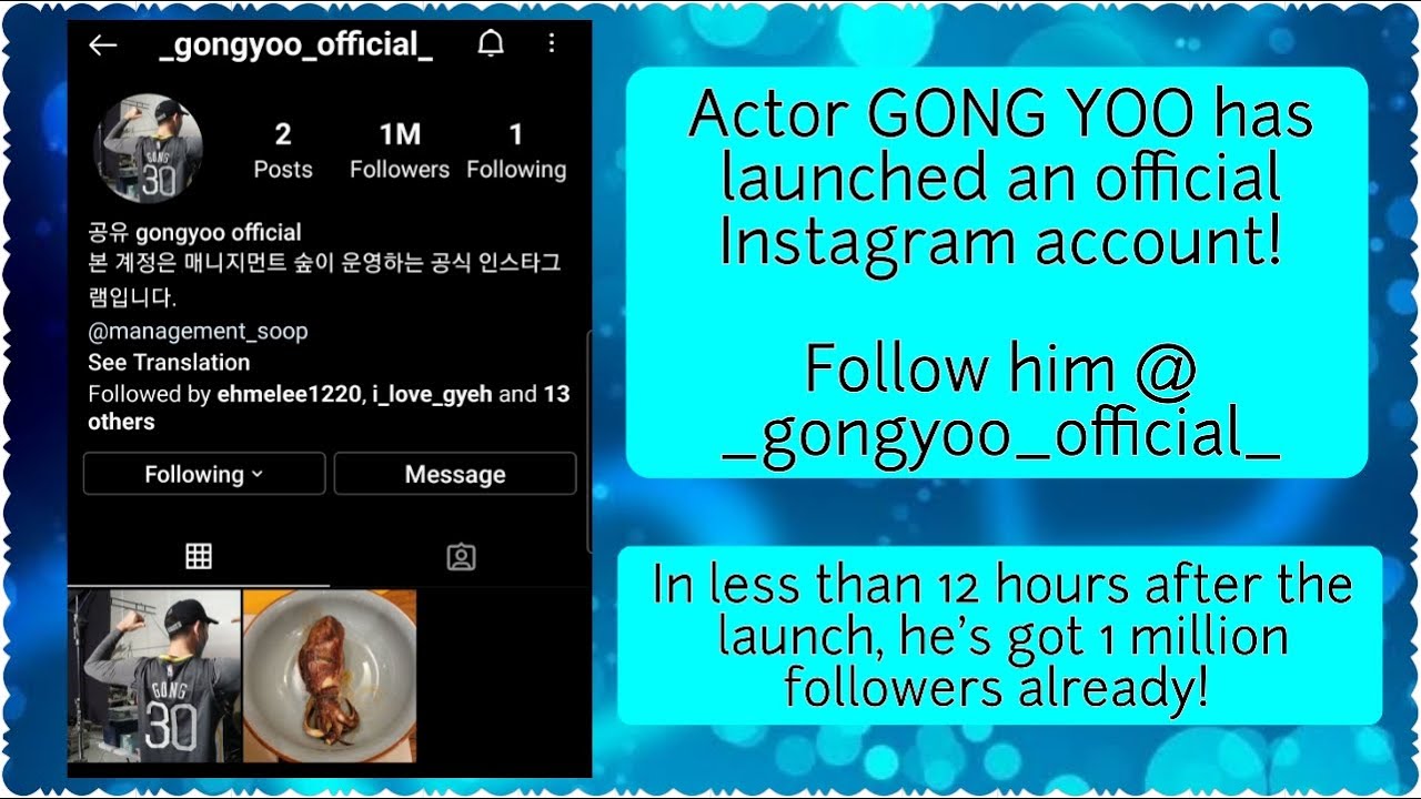 Gong Yoo IG account (+his old social media CYWORLD) - YouTube