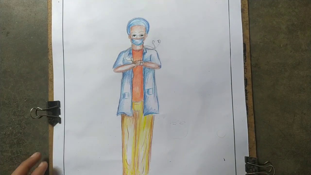 How to draw Doctor Day special(doctor words) drawing।। oil pastels ...