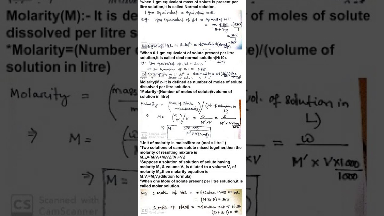Normality rest & Molarity explained - YouTube