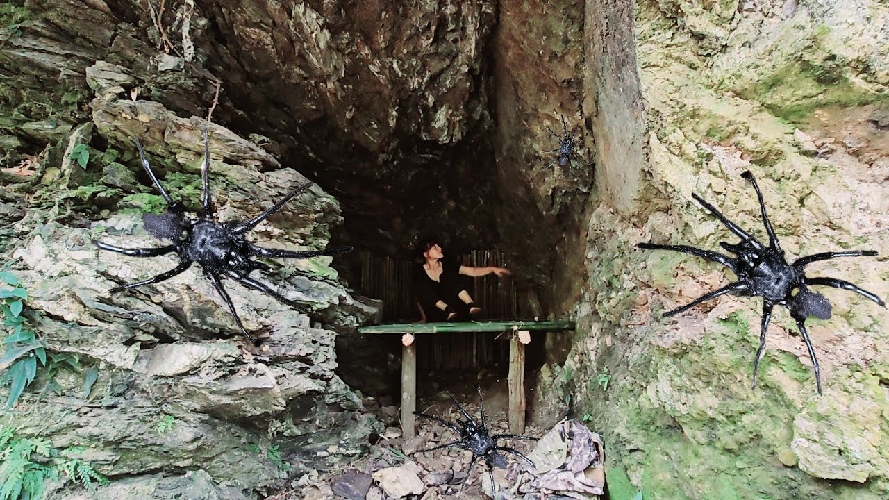 30 days the girl built a shelter in a cave to survive alone, living in ...