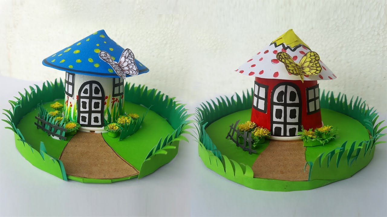 Beautiful Miniature House From Paper Cup | Creative idea from Paper Cup ...