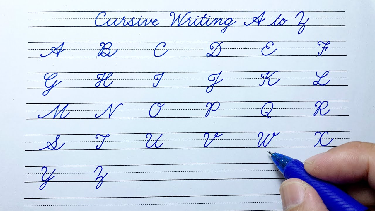 Cursive writing a to z abcd | English capital letters abcd | Cursive ...
