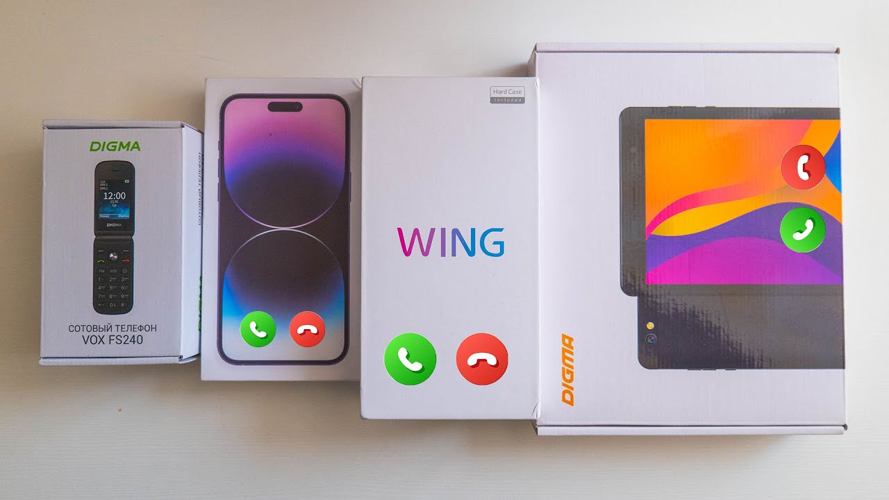 iPhone 14 Pro MAx box vs LG Wing box vs Digma box incoming call - YouTube