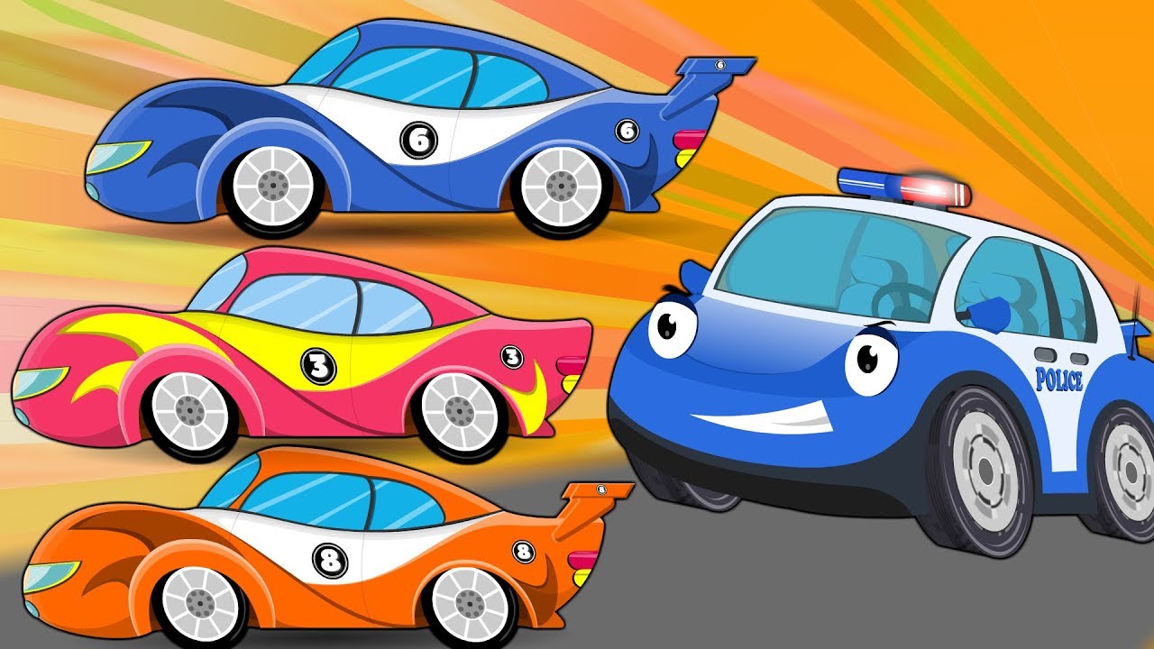Bob the Police Car Chase - Video for Kids - Children Car Racing Cartoon ...