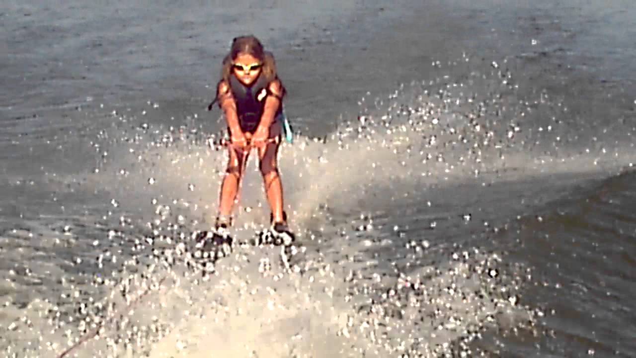 6 year old water skiing for the first time - YouTube