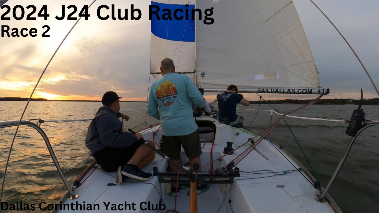 J24 Wednesday night club racing Race 2. With onboard crew conversation ...