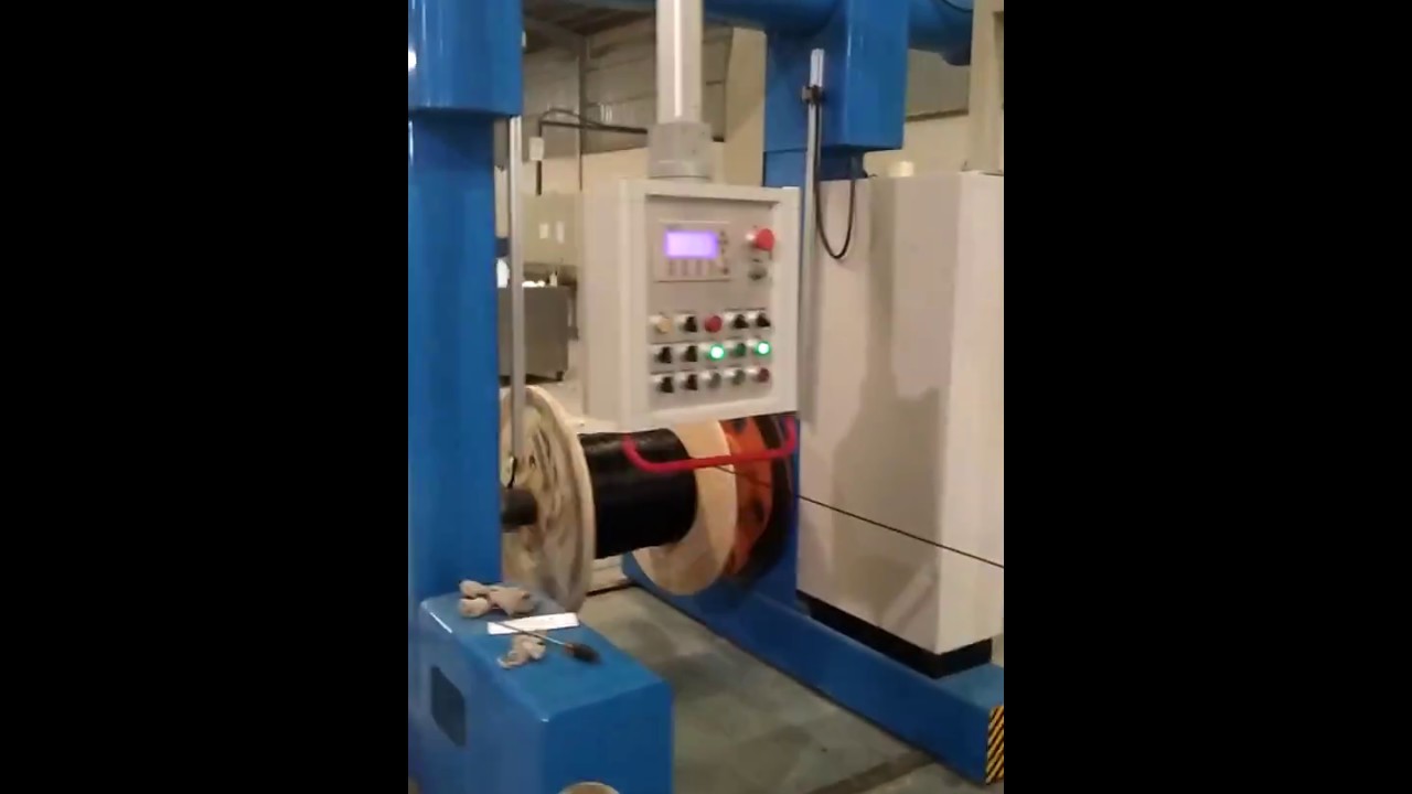 optical fiber cable respooling rewinding machine - YouTube