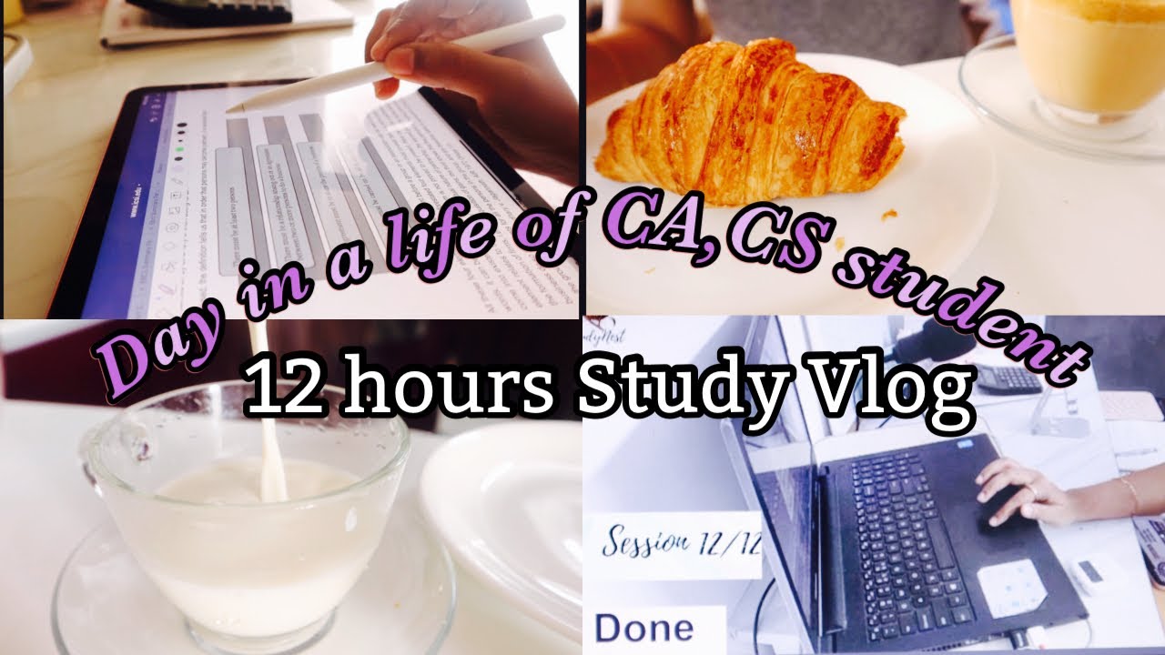 12 hours Study Vlog|| A day in life of CA,CS student || Preparing for ...