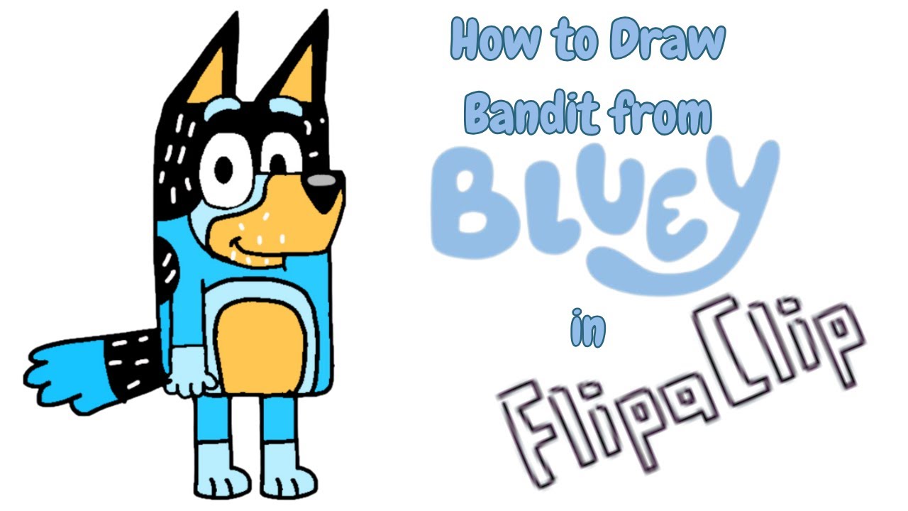 How to Draw Bandit from Bluey in the FlipaClip App - YouTube