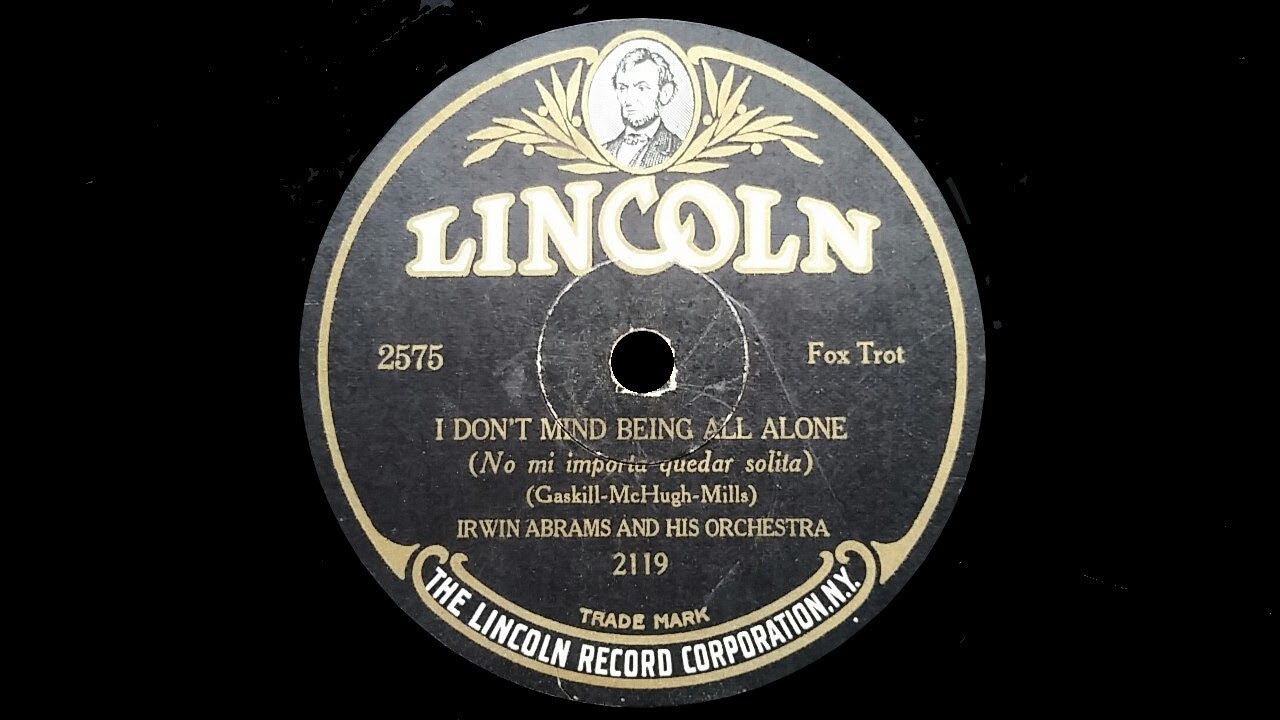 I Don't Mind Being All Alone (Gaskill, McHugh, Mills) - Played by Irwin ...