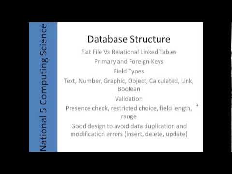 National 5 Computing Science Database Structure and Links - YouTube