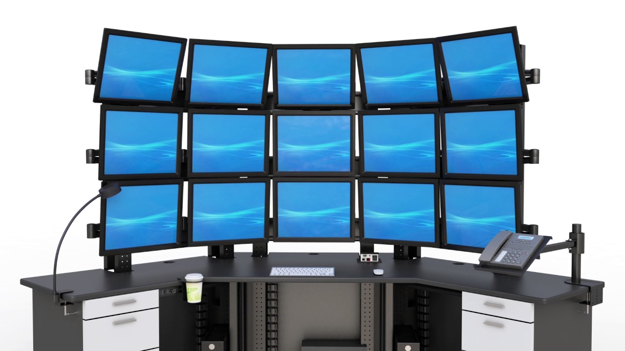 Control Room Console with Video Wall - YouTube