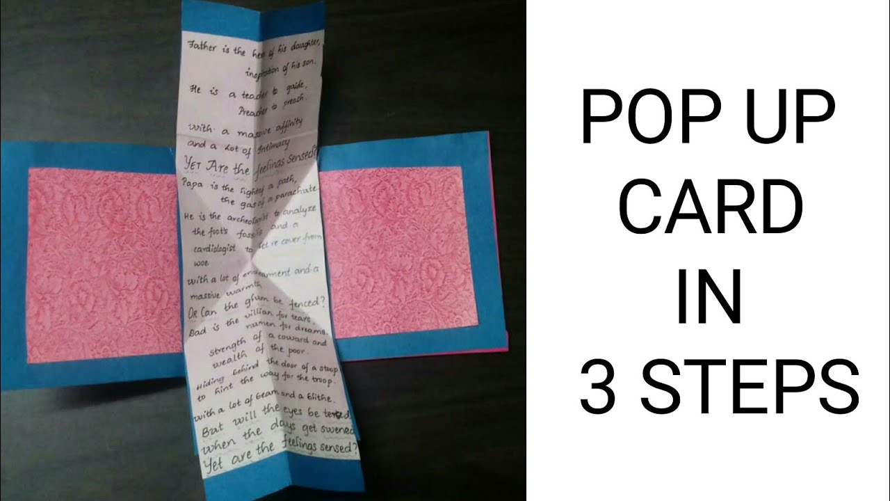 pop up card ||greeting card-step by step oral instructions - YouTube