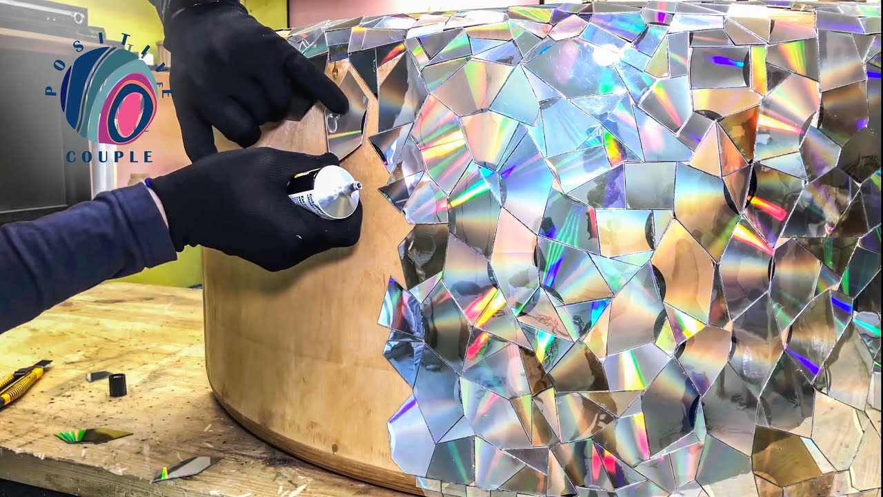 Futuristic Table made of DVD and Epoxy Resin! - YouTube