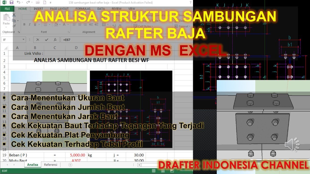 ANALISA STRUKTUR SAMBUNGAN RAFTER BAJA - YouTube