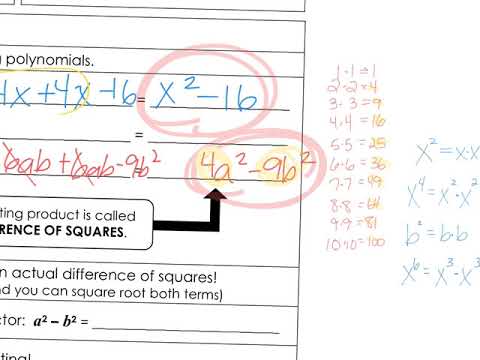 Difference of Squares Notes - YouTube