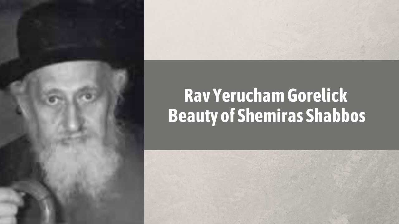 Rav Yerucham Gorelick - Shabbos - YouTube