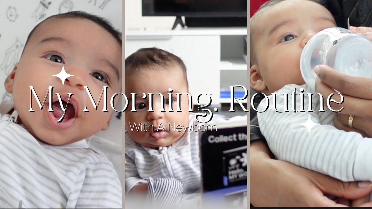REALISTIC MORNING ROUTINE WITH NEWBORN | TUMMY TIME + FEEDING + *as a ...