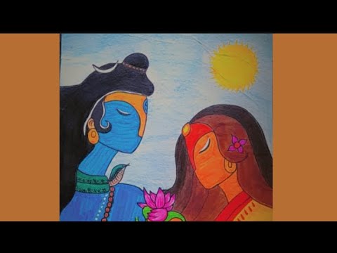 How To Draw Shivji And Parvati ji Colorful and Easy Drawing 😍😍 | Art_By ...