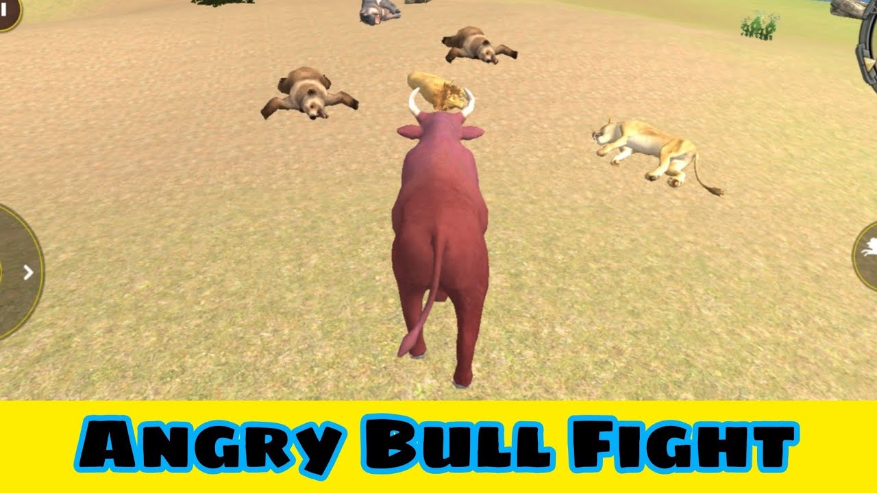 Angry Bull Simulator fight with other animals||Amazing Cow Bull ...