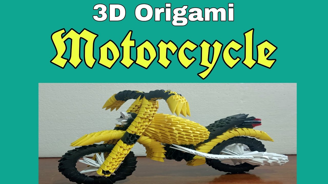 How to make 3D Origami Motorcycle l Tutorial - YouTube