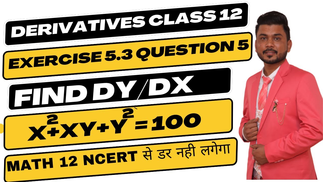 Differentiation Class 12 Ex5 3 Q5🔴Question 5🔴differentiation exercise 5 ...
