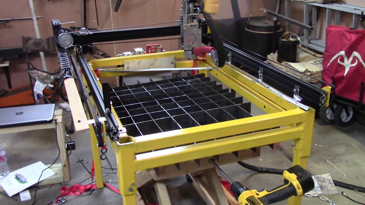 Plasma table grid install - YouTube