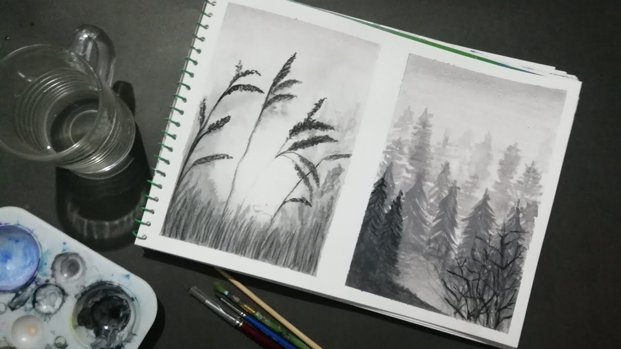 Shadowlands| How to draw a Scary Haunted Ghost Grass using Watercolors ...