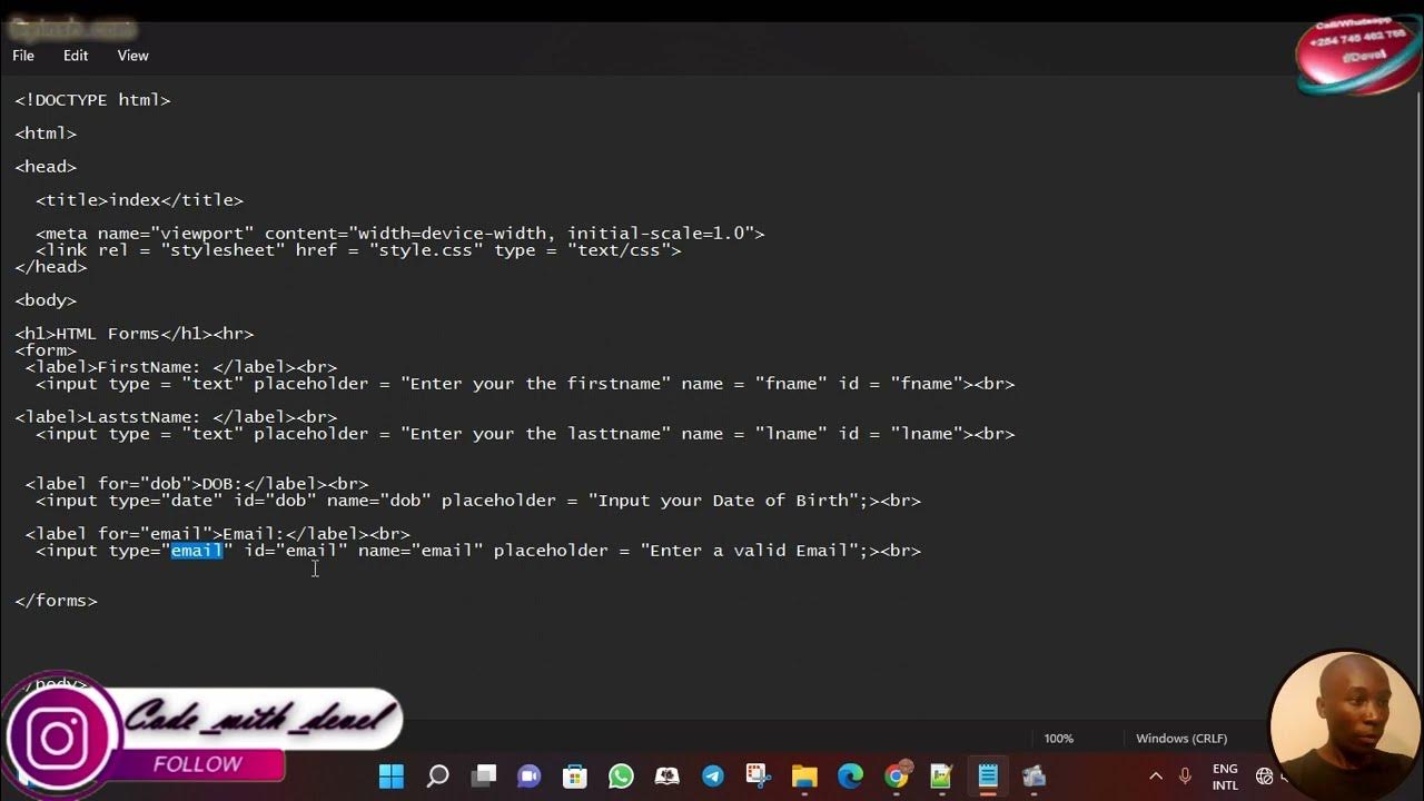 Tut 9 HTML 5 Forms - YouTube