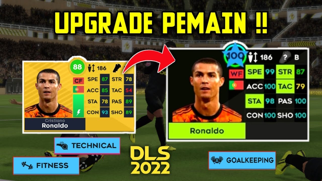 CARA UPGRADE PEMAIN DI GAME DLS 2022 SAMPAI MAX JADI BAJA HITAM | DREAM ...