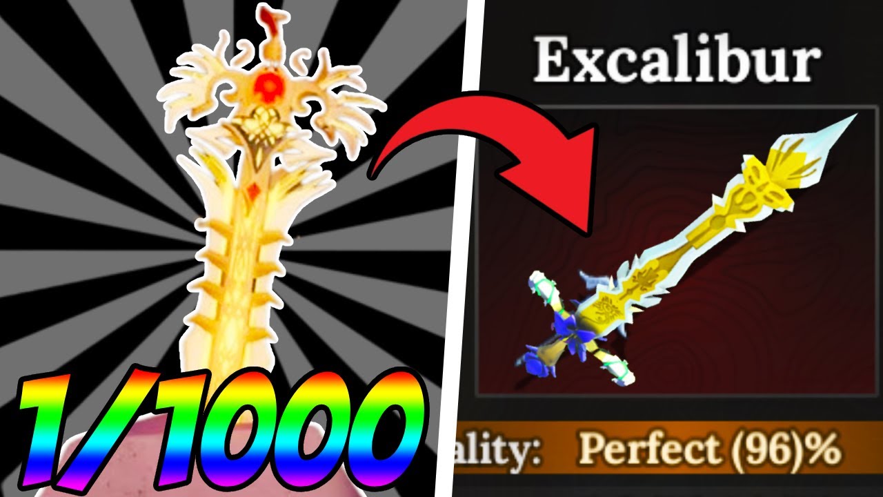 The NEW RAREST WEAPON! Excalibur Sword in The Forge Roblox - YouTube