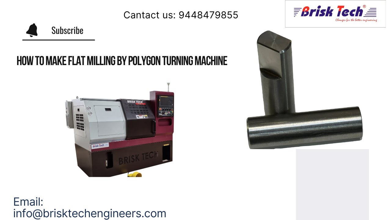 How to make Flat Milling in Polygon Turning machine - YouTube