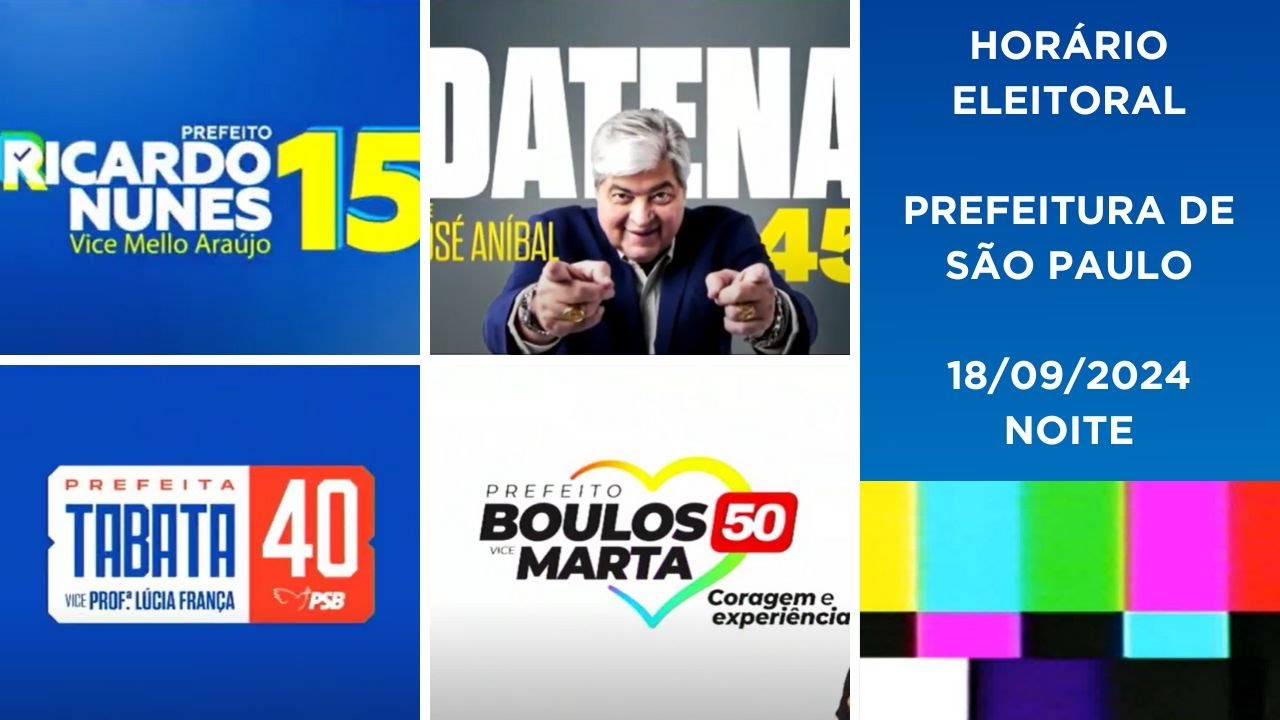 Horário eleitoral para a Prefeitura de São Paulo - 18/09/2024; veja a íntegra dos programas ...