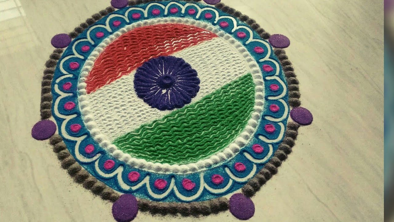 Unique 2018 Republic day special rangoli/Independence day rangoli ...