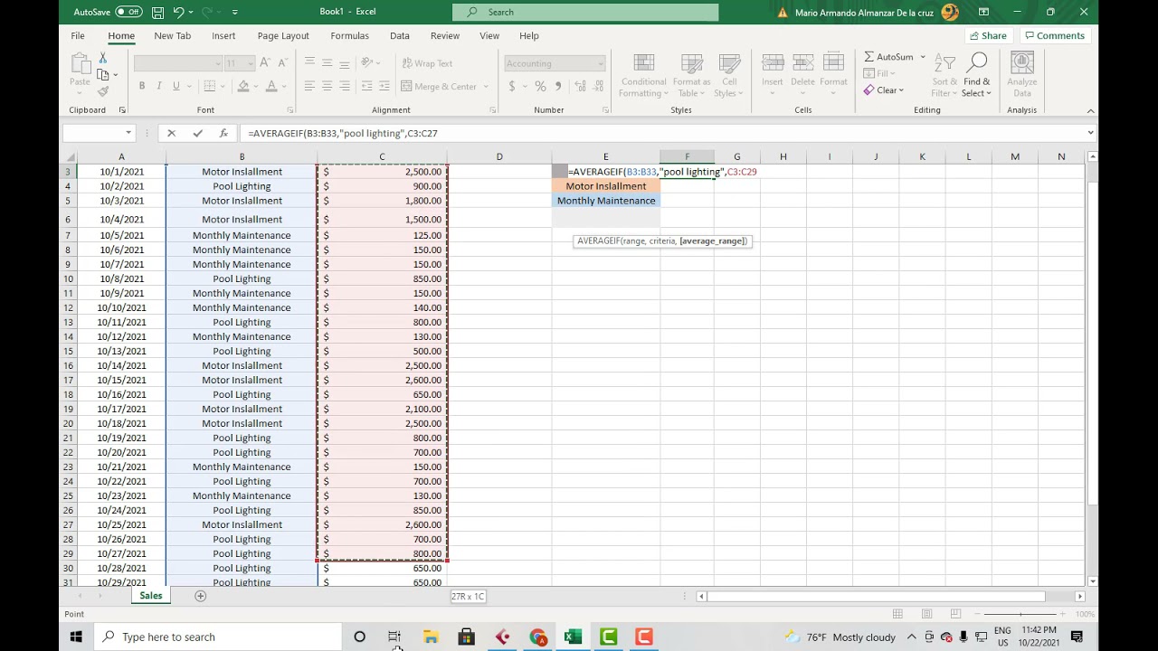 How To Get The Average Based On One Criteria In Excel YouTube How To Get The Average Based On One Criteria In Excel YouTube