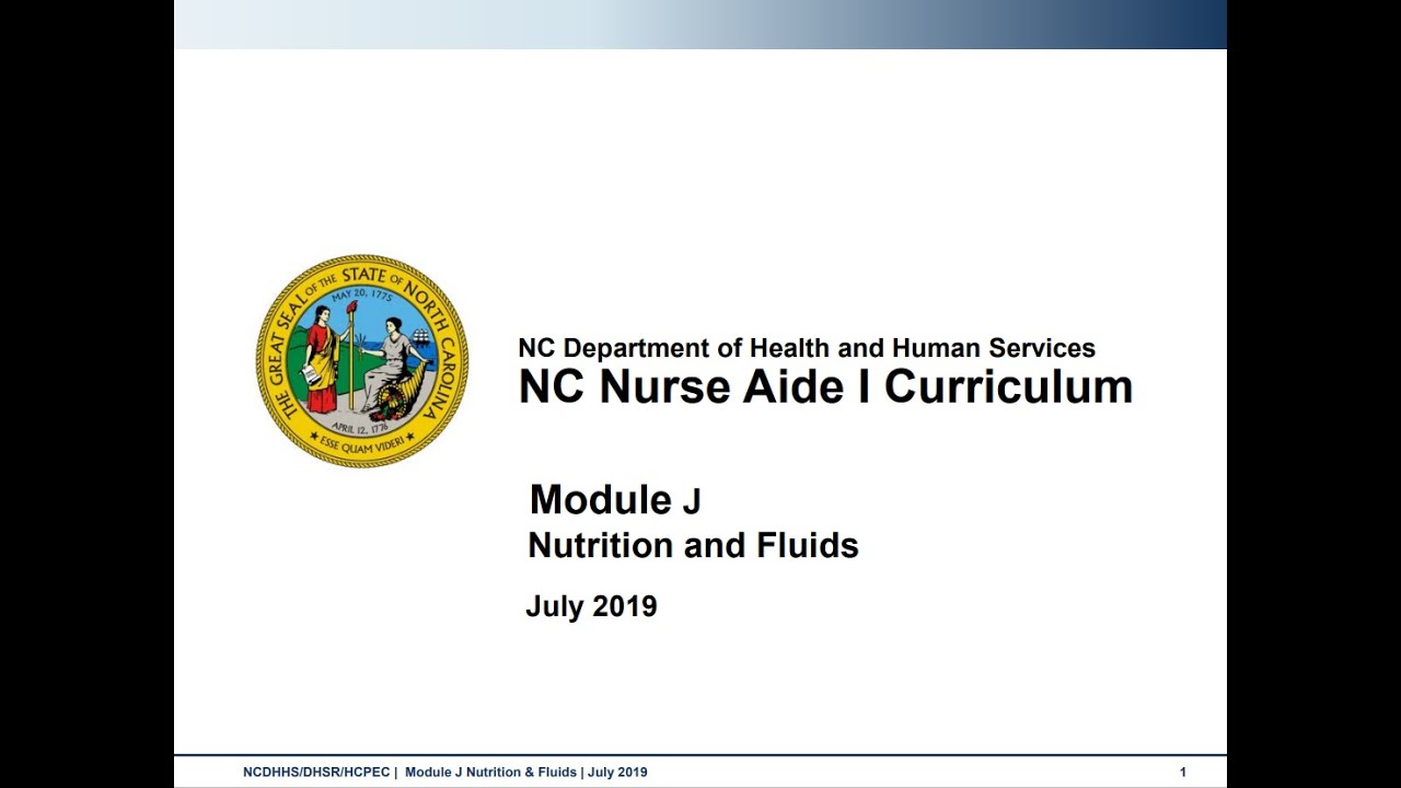 Module J: Nutrition and Fluids - YouTube