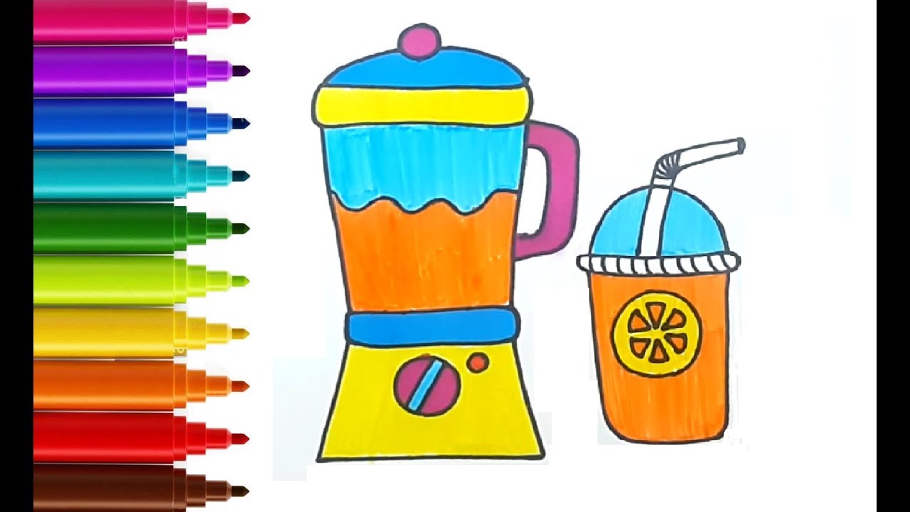 How to draw and color Blender for Kids | food for Healthy - YouTube