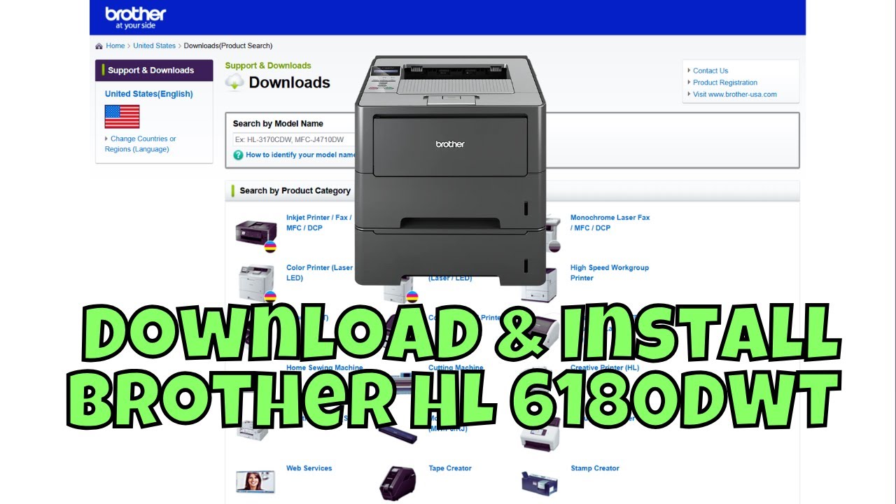 How To Download & Install Brother HL 6180DWT Printer Driver in Windows ...