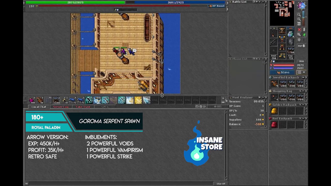 TIBIA Cloudbot - [RP] Goroma Serpent Spawn (180+) - YouTube