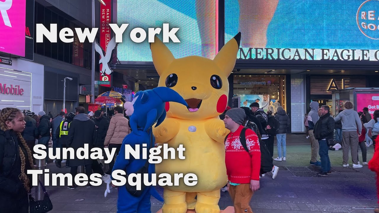 Times Square New York Sunday Night Walking Tour - YouTube