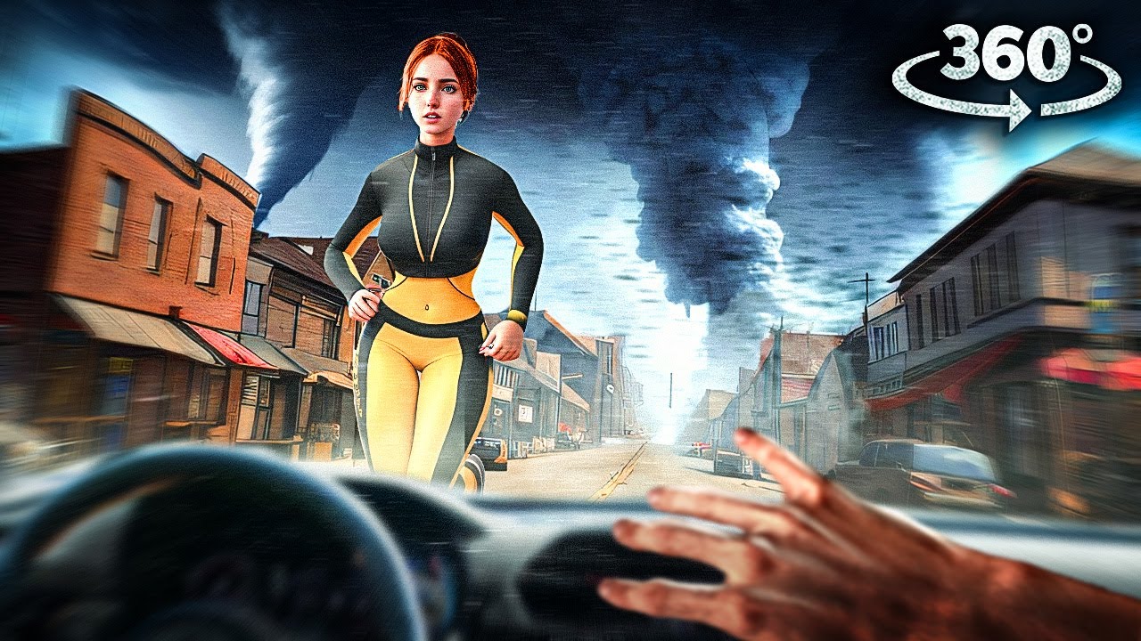 360° TORNADO SIZE COMPARISON - GIRLFRIEND IN CAR Escapes and Survives ...