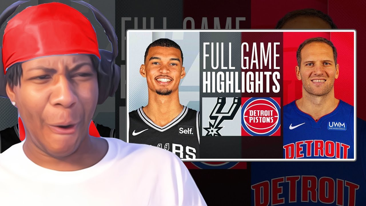 WEMBY FIRST CAREER TRIPLE DOUBLE! Lvgit Reacts SPURS at PISTONS | FULL ...
