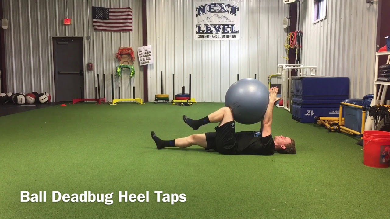 Deadbug: Heel Taps and Straight Leg Lowers with Stability Ball and Foam ...