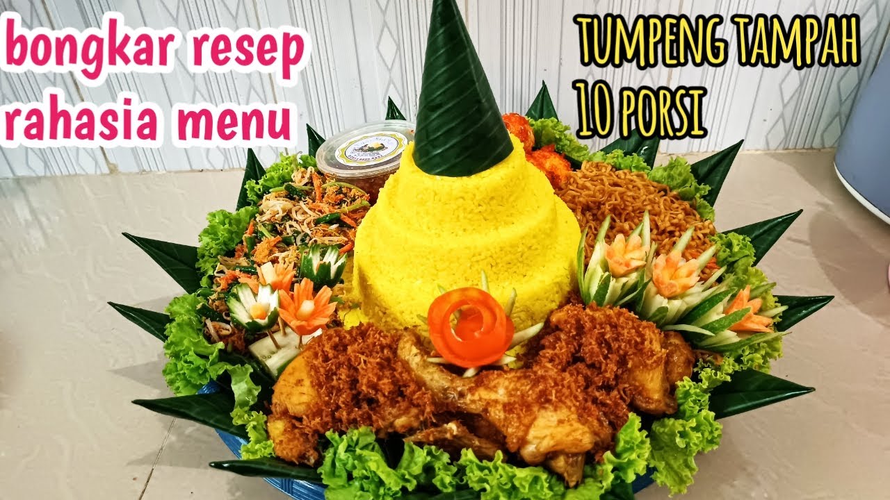 Pesanan tumpeng tampah 10 porsi dan bongkar resep setiap menu isian nya ...