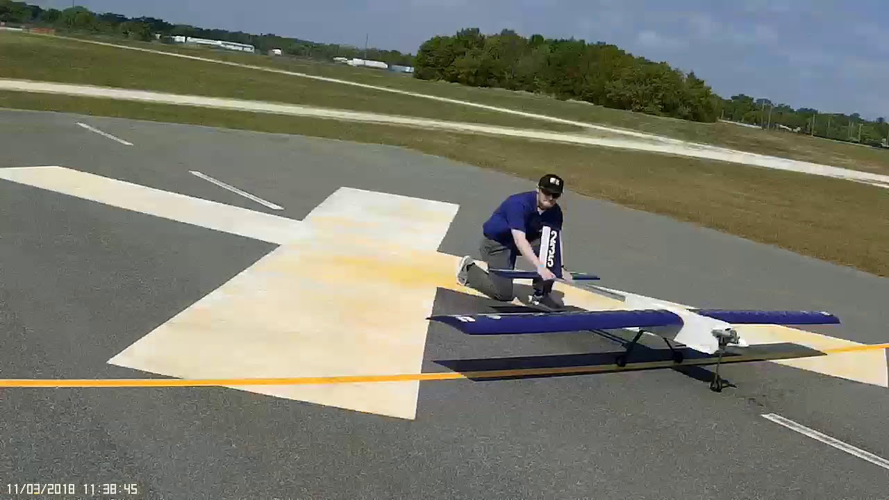 UNH Aerocats Advanced first successsful flt SAE Aero East 2018 - YouTube