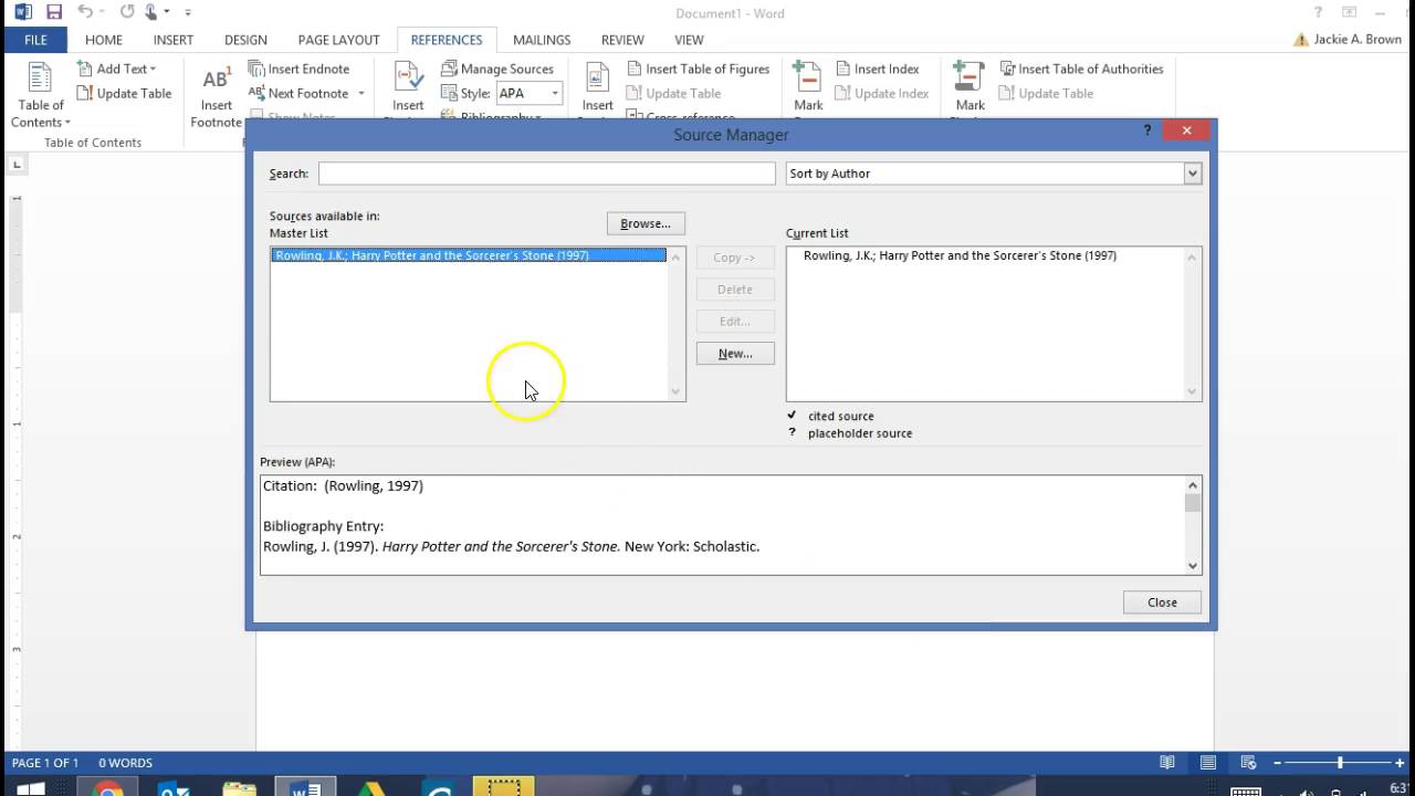 Word References Tab- "How To" Video - YouTube