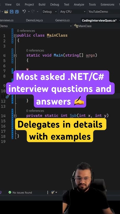 What Are Delegates In C Most Asked Interview Questions Shorts Coding Csharp Dotnet