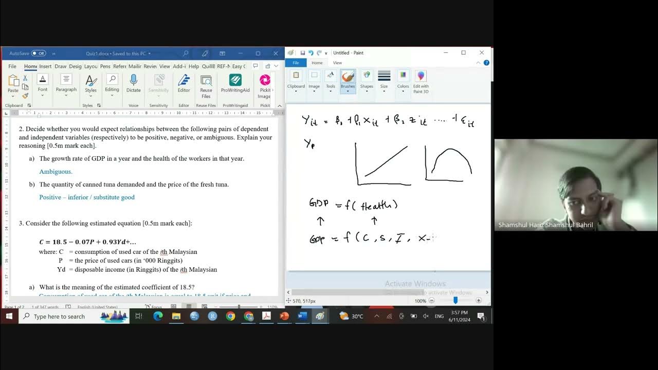 Econometrics: Quiz1 - YouTube
