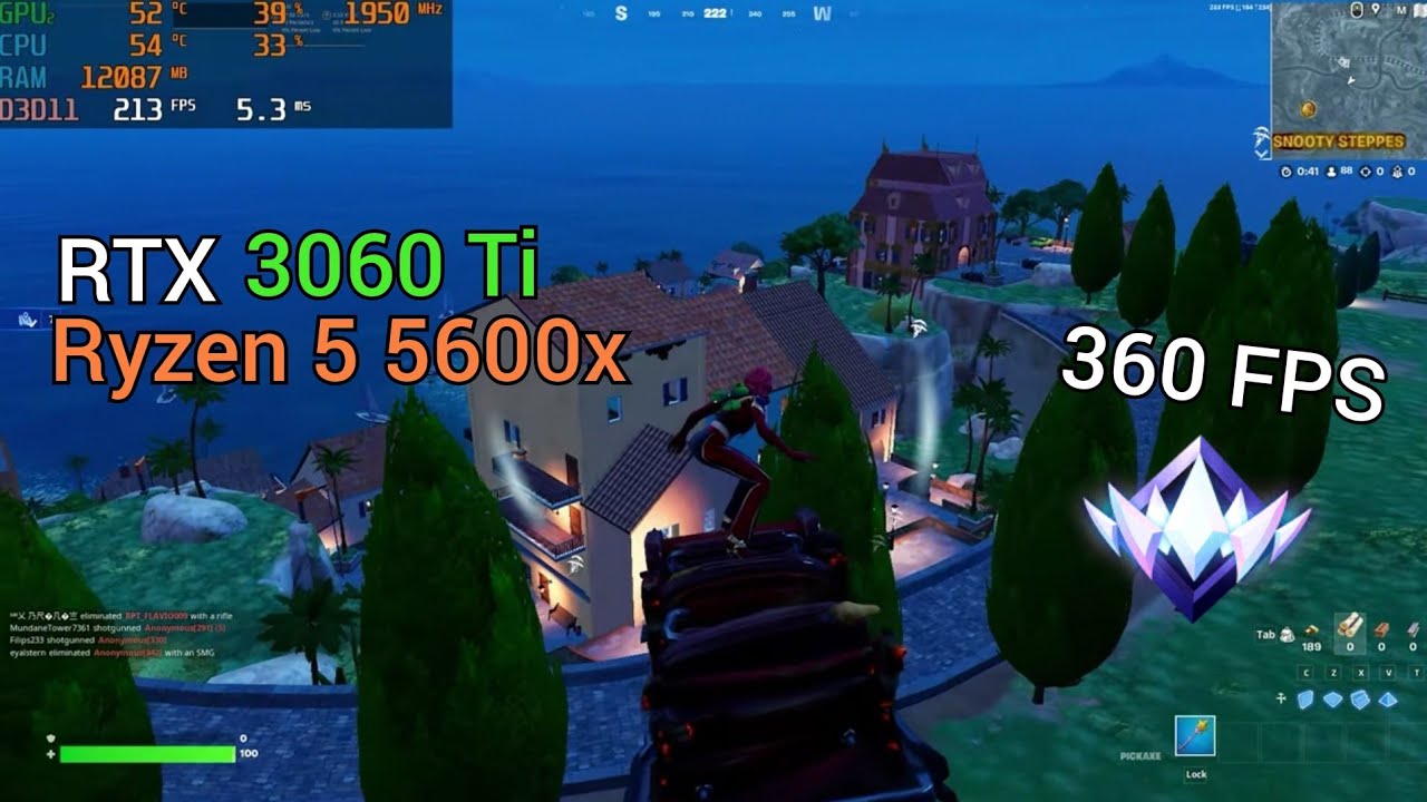 RTX 3060 Ti + Ryzen 5 5600x | Fortnite chapter 5 Perf mode | Unreal fights solo | 1720x1080 ...