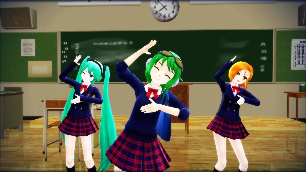 【MMD】Kiss! Kiss! Kiss! + Downloads! 【Miku, Gumi, Meiko】 - YouTube